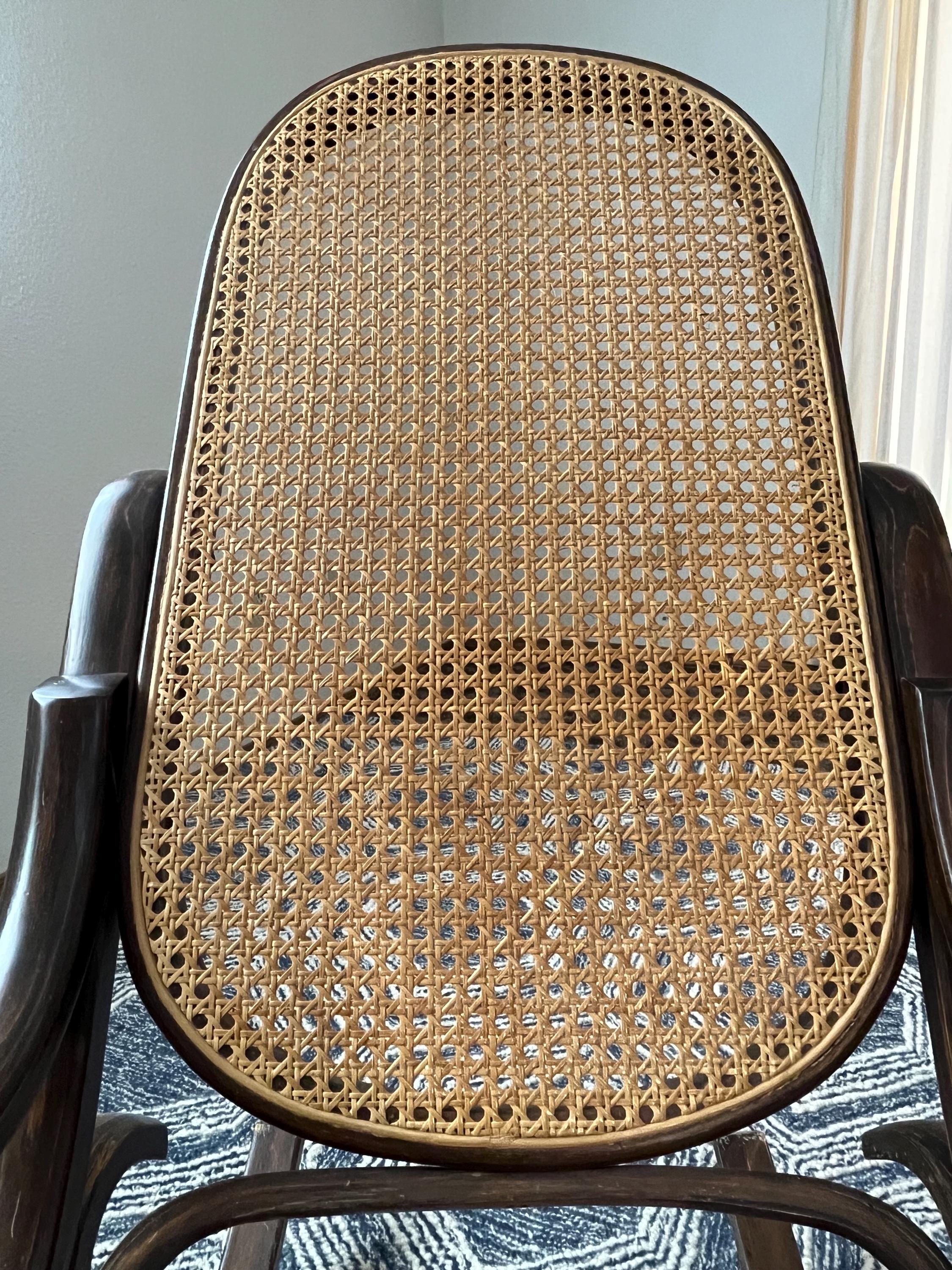 Vintage Cane Back Bentwood Rocking Chair Thonet Style - Etsy