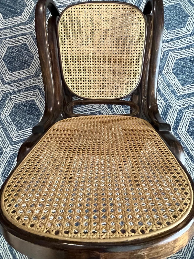 Vintage Cane Back Bentwood Rocking Chair Thonet Style - Etsy