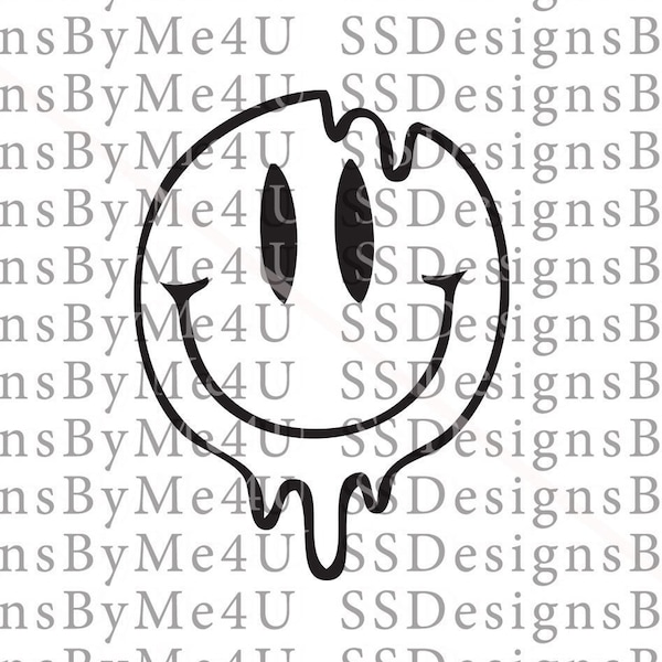 Melting Smiley Face Emoji Svg - Etsy