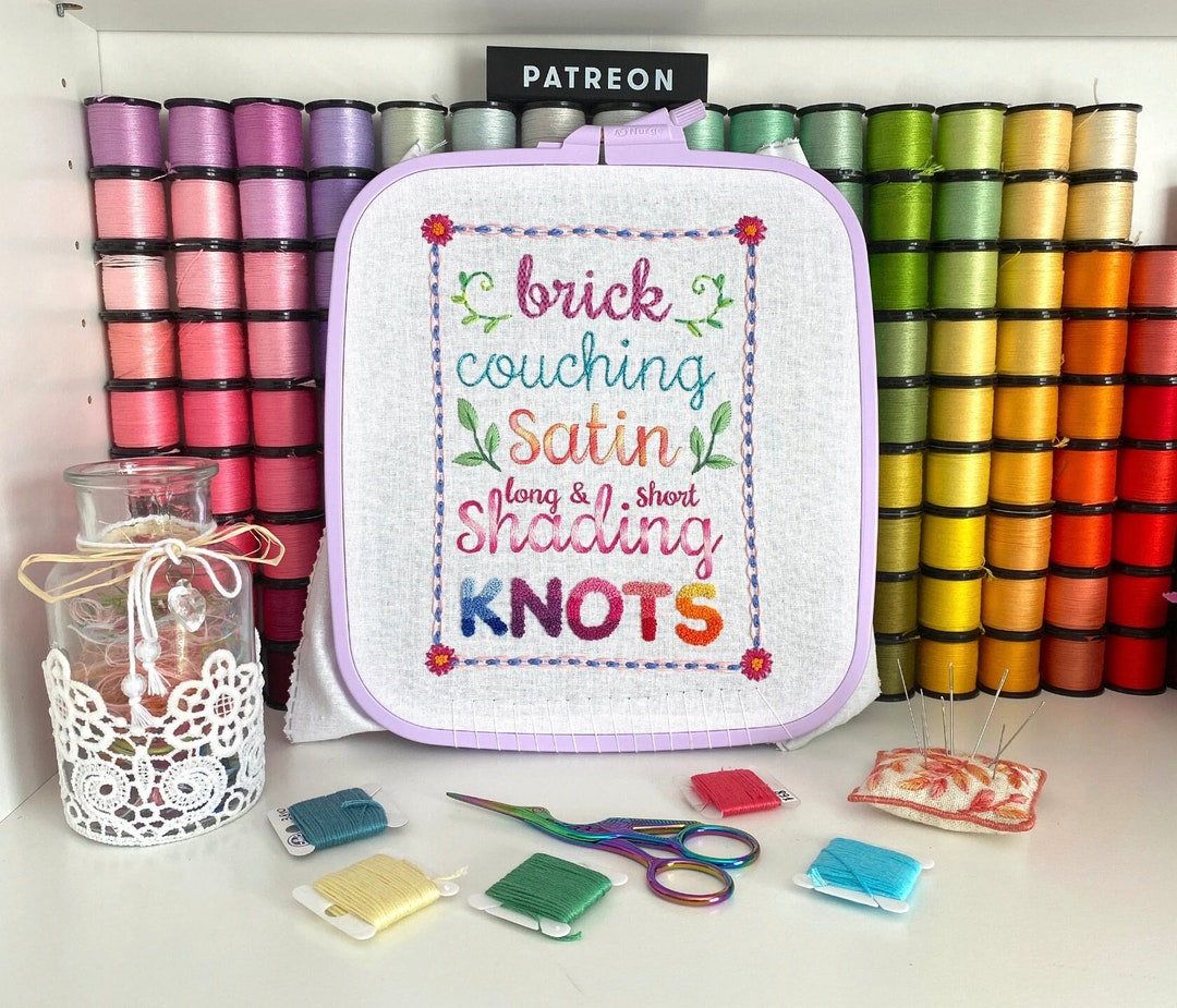 Advanced Lettering Sampler | Hand Embroidery PDF Pattern + Video ...