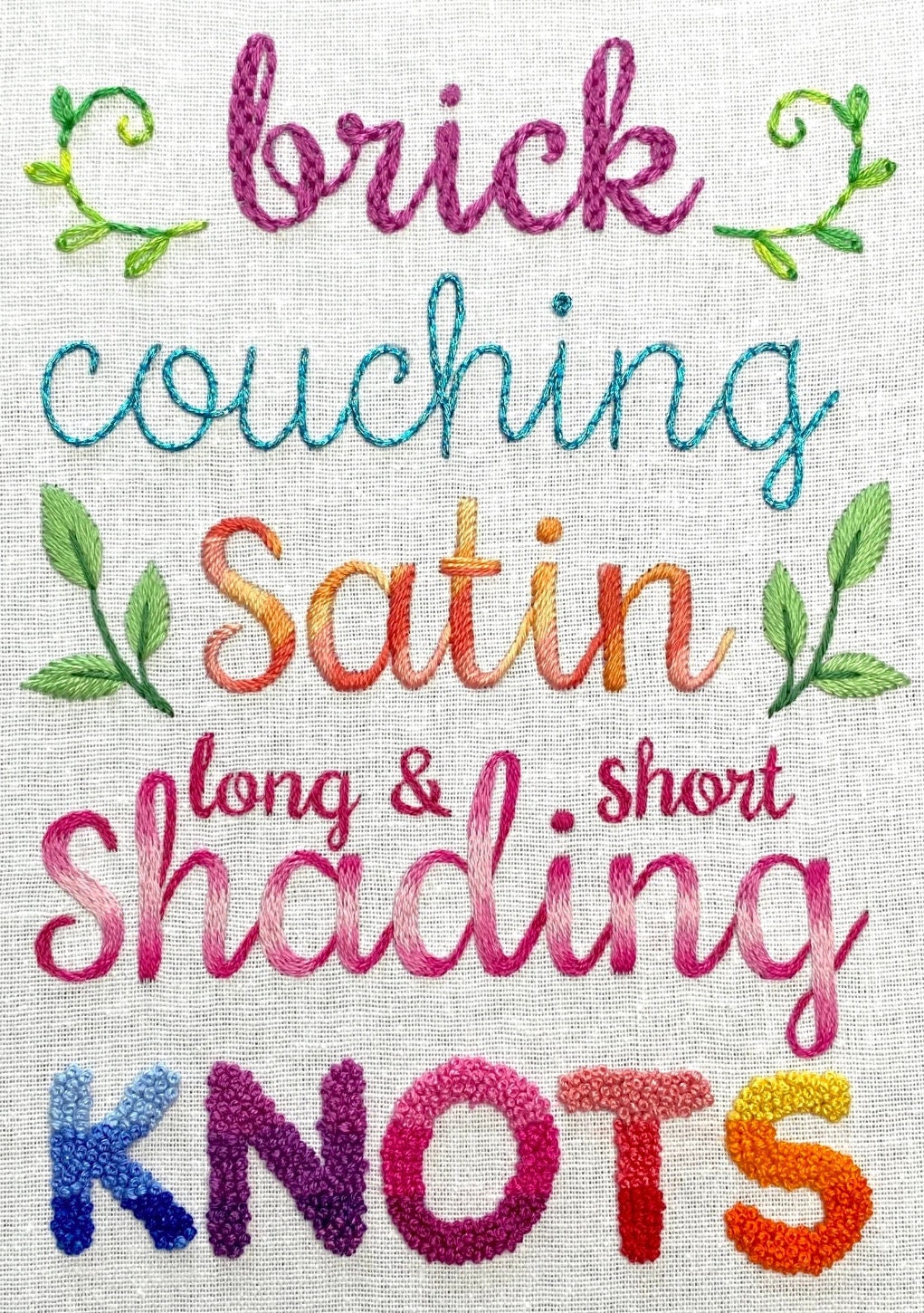 Advanced Lettering Sampler Hand Embroidery PDF Pattern Video Tutorials ...