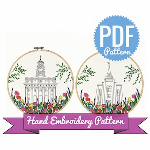 Mormon Temples Hand Embroidery Pattern | Digital Download PDF ...