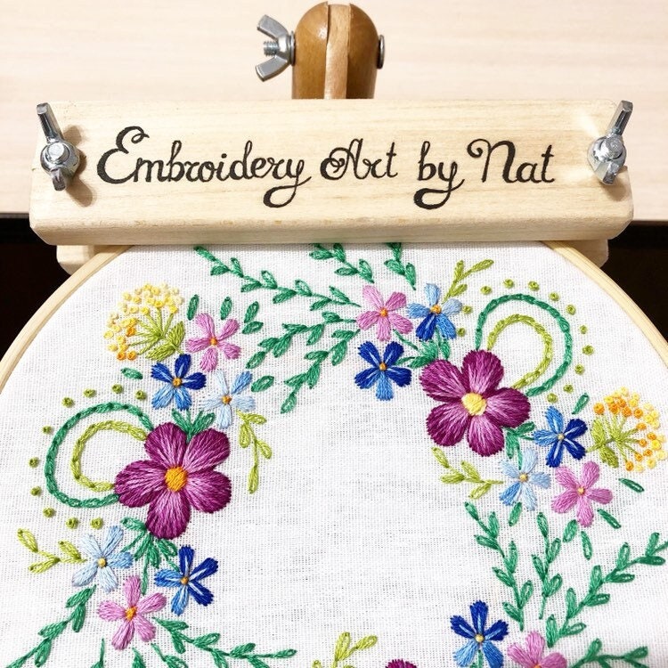 Bright Spring Flower Wreath Hand Embroidery Pattern for Beginners ...