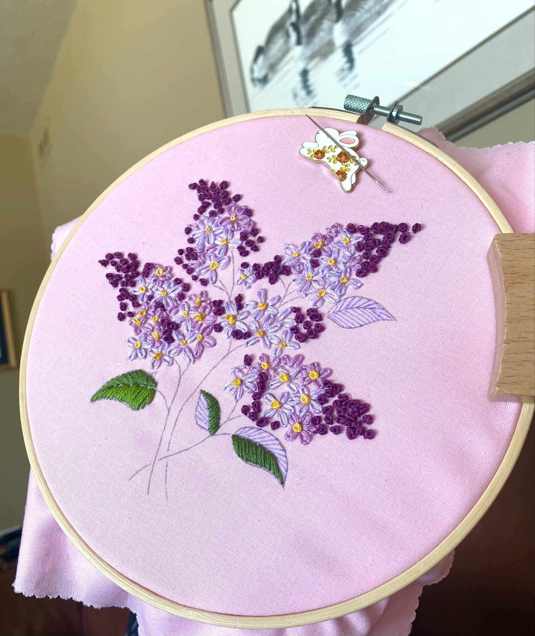 Spring Lilacs Blossom Floral Hand Embroidery Pattern | Digital Download ...