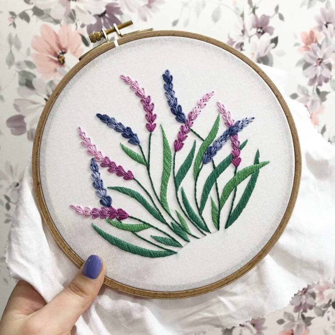 Lavender Hand Embroidery Pattern Digital Download PDF Detailed ...