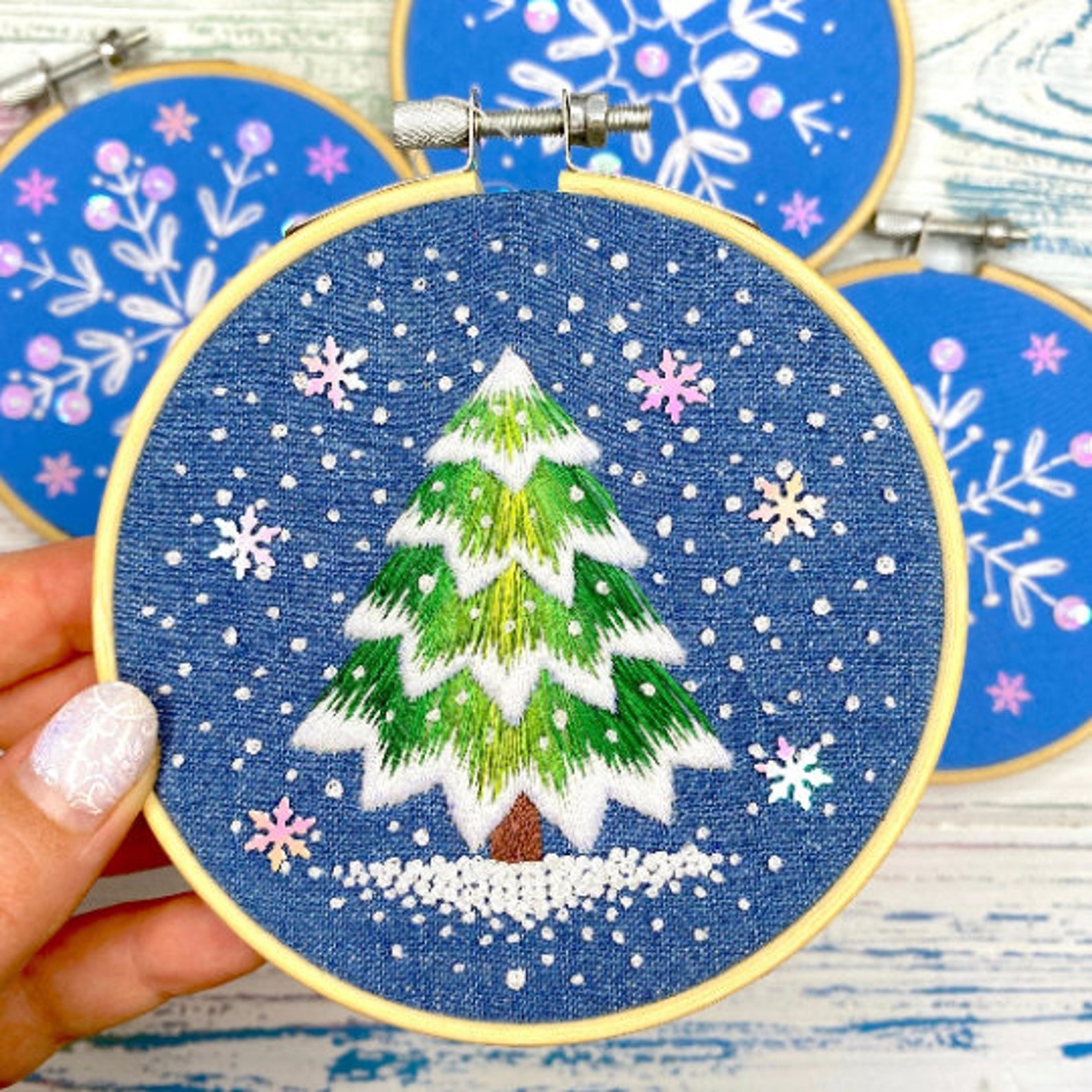 Christmas Tree Hand Embroidery Pattern PDF Digital Download Video ...