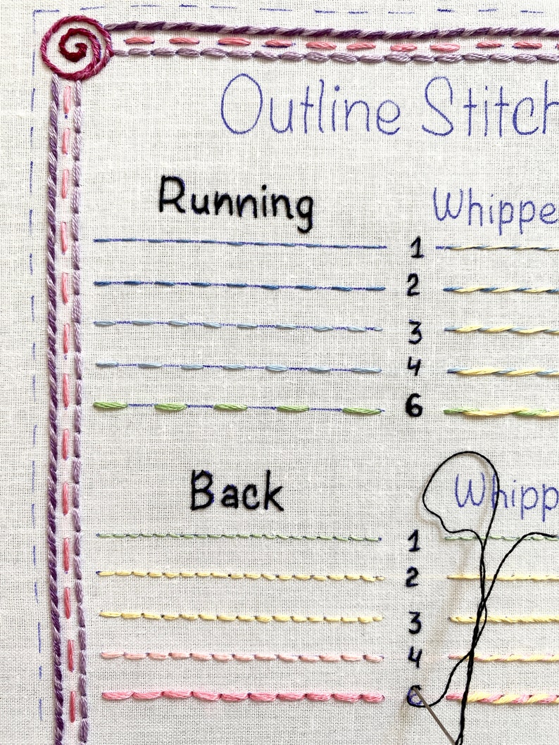Stitch Sampler for Beginners Hand Embroidery PDF Pattern - Etsy