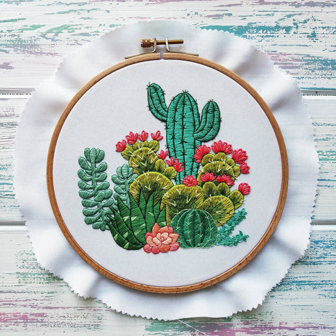 Cactuses and Succulents Hand Embroidery Pattern | Digital Download PDF ...