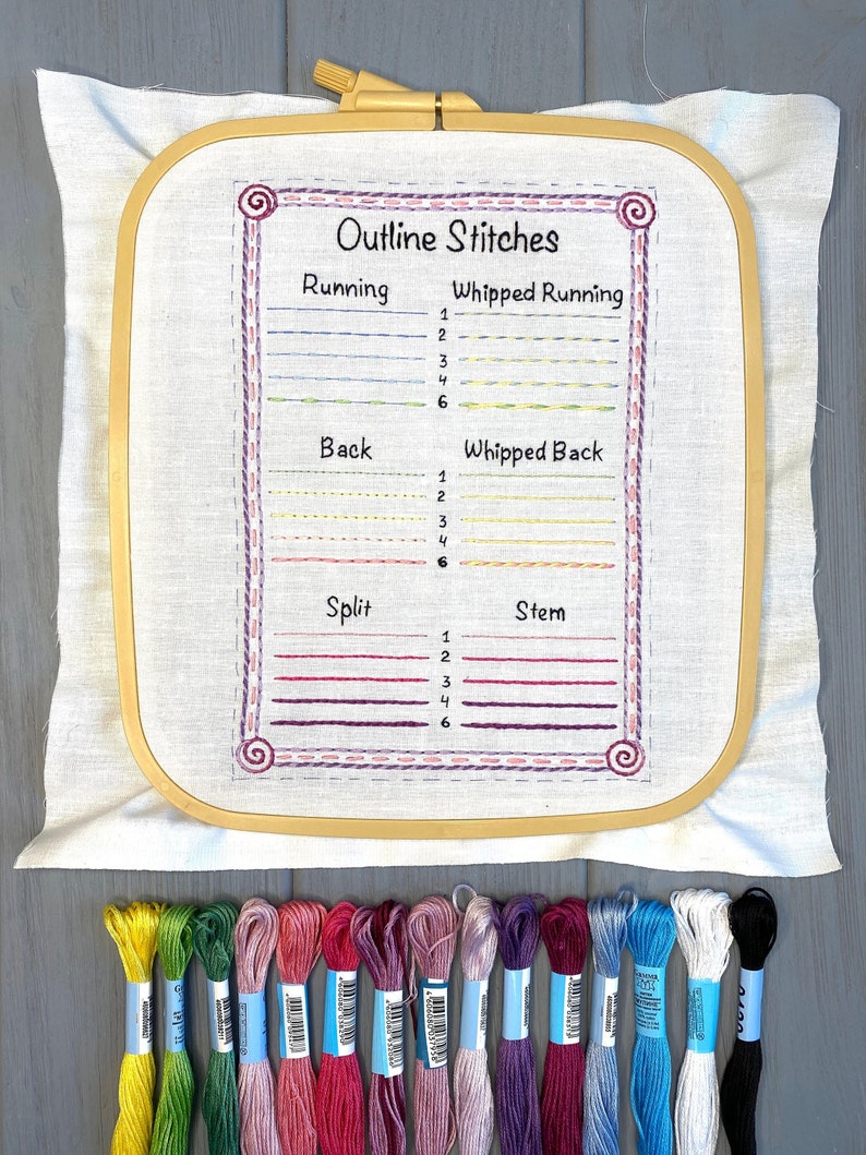 Stitch Sampler for Beginners Hand Embroidery PDF Pattern - Etsy
