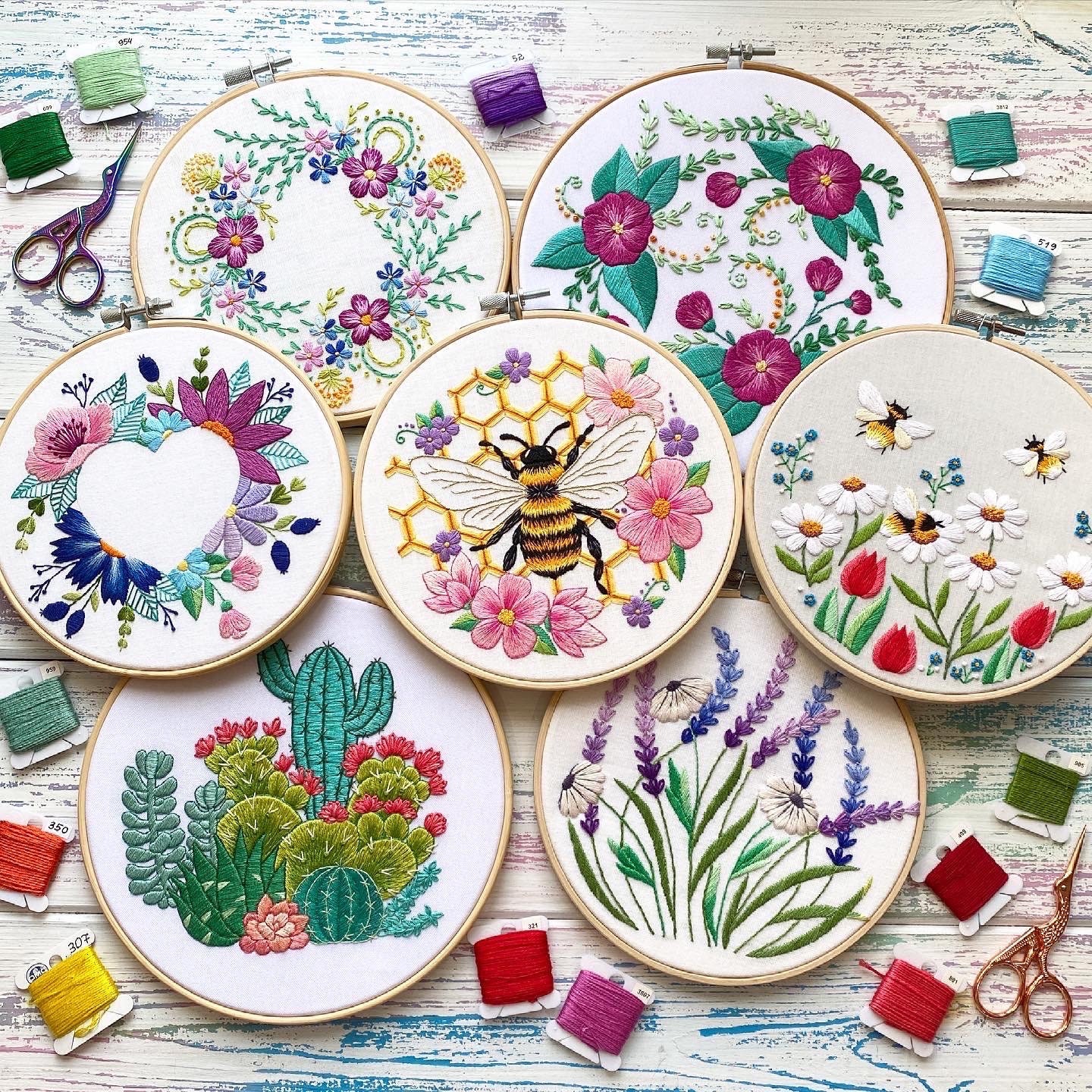 Busy Bees Hand Embroidery Pattern Complete Video Course Digital ...