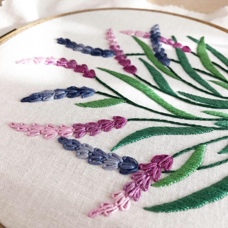 Lavender Hand Embroidery Pattern | Digital Download PDF + Detailed ...