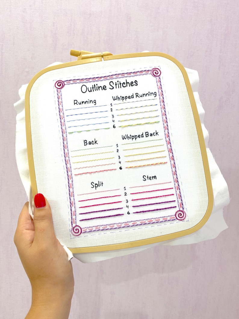 Stitch Sampler for Beginners Hand Embroidery PDF Pattern - Etsy