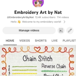 Chain Stitch Sampler Page for Beginners, Hand Embroidery PDF Pattern ...