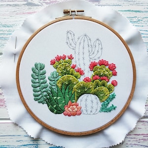 Cactuses and Succulents Hand Embroidery Pattern | Digital Download PDF ...