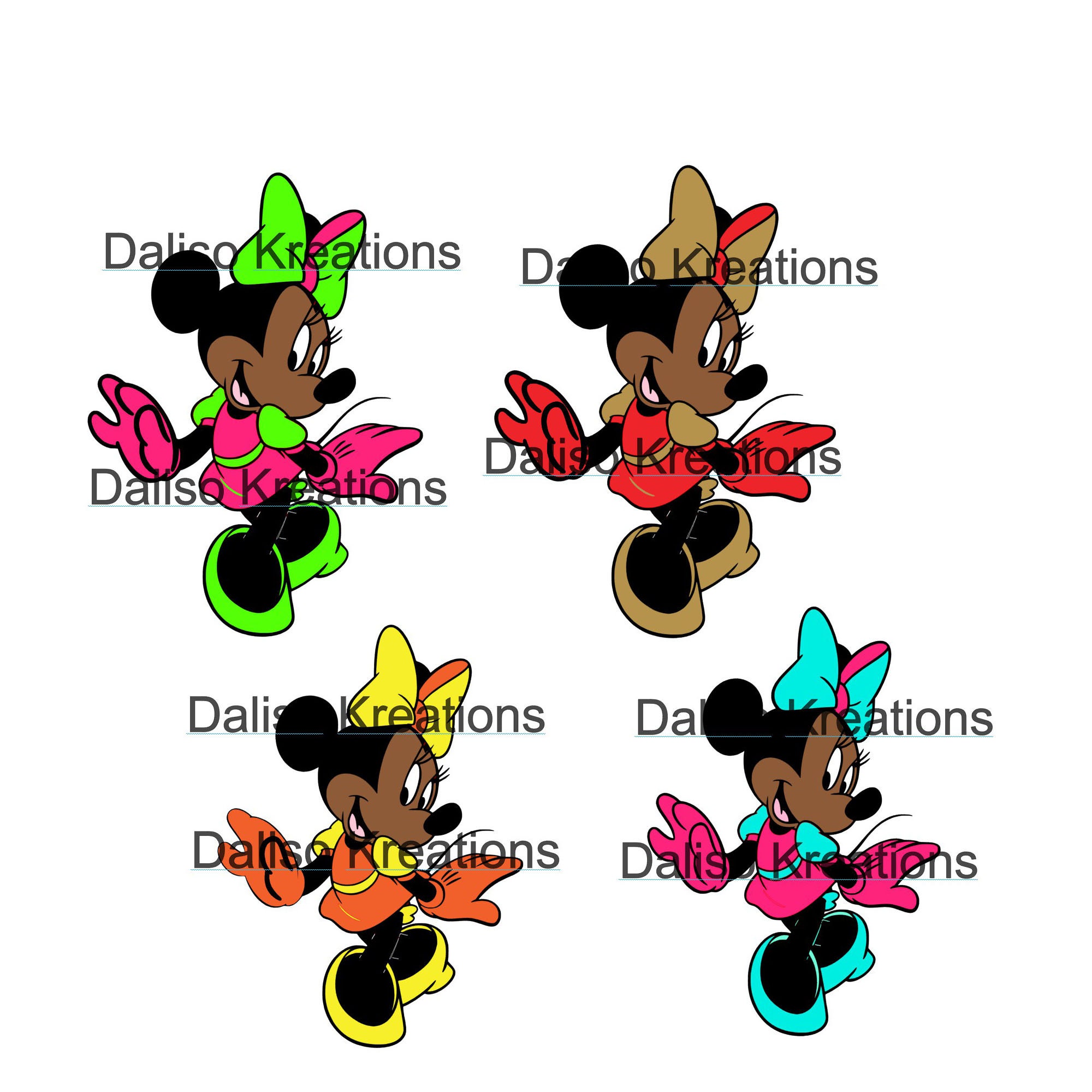 African American Minnie Mouse PNG FILE - Etsy