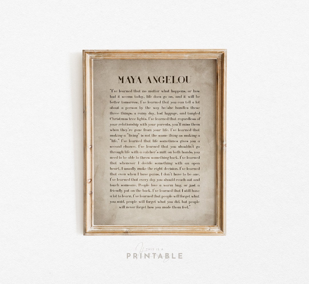 Maya Angelou, Quote Poster, Printable Poster, Printable Quotes ...