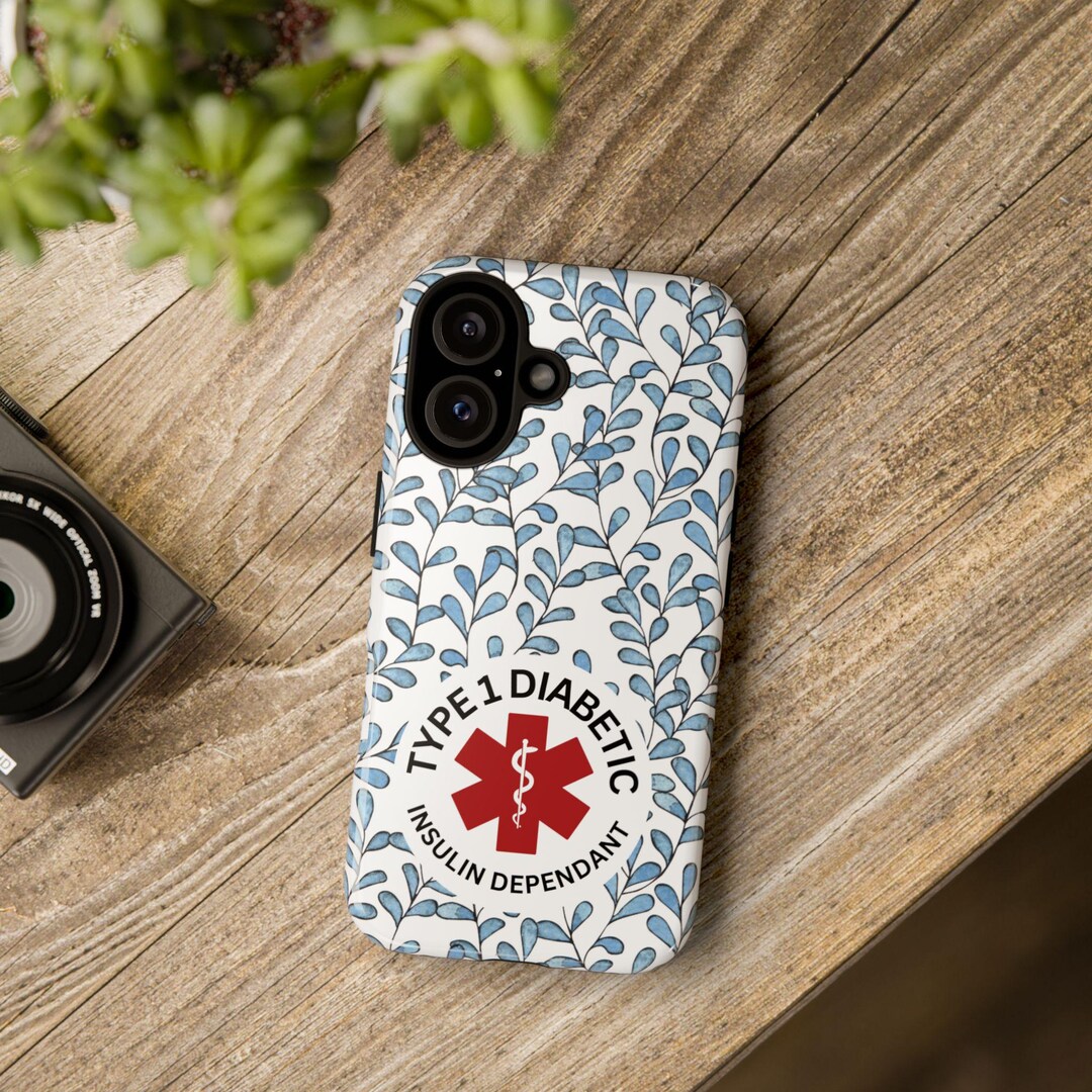 Type 1 Diabetic Medical Alert Phone Case: Protective Floral Design - Etsy