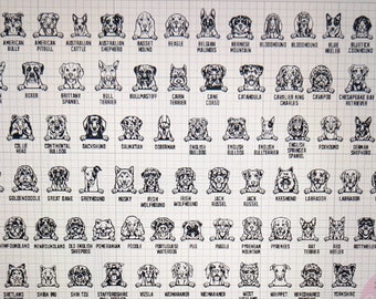 Peeking Dog Decal Cute Peeking Dogs Dog Decals - Etsy