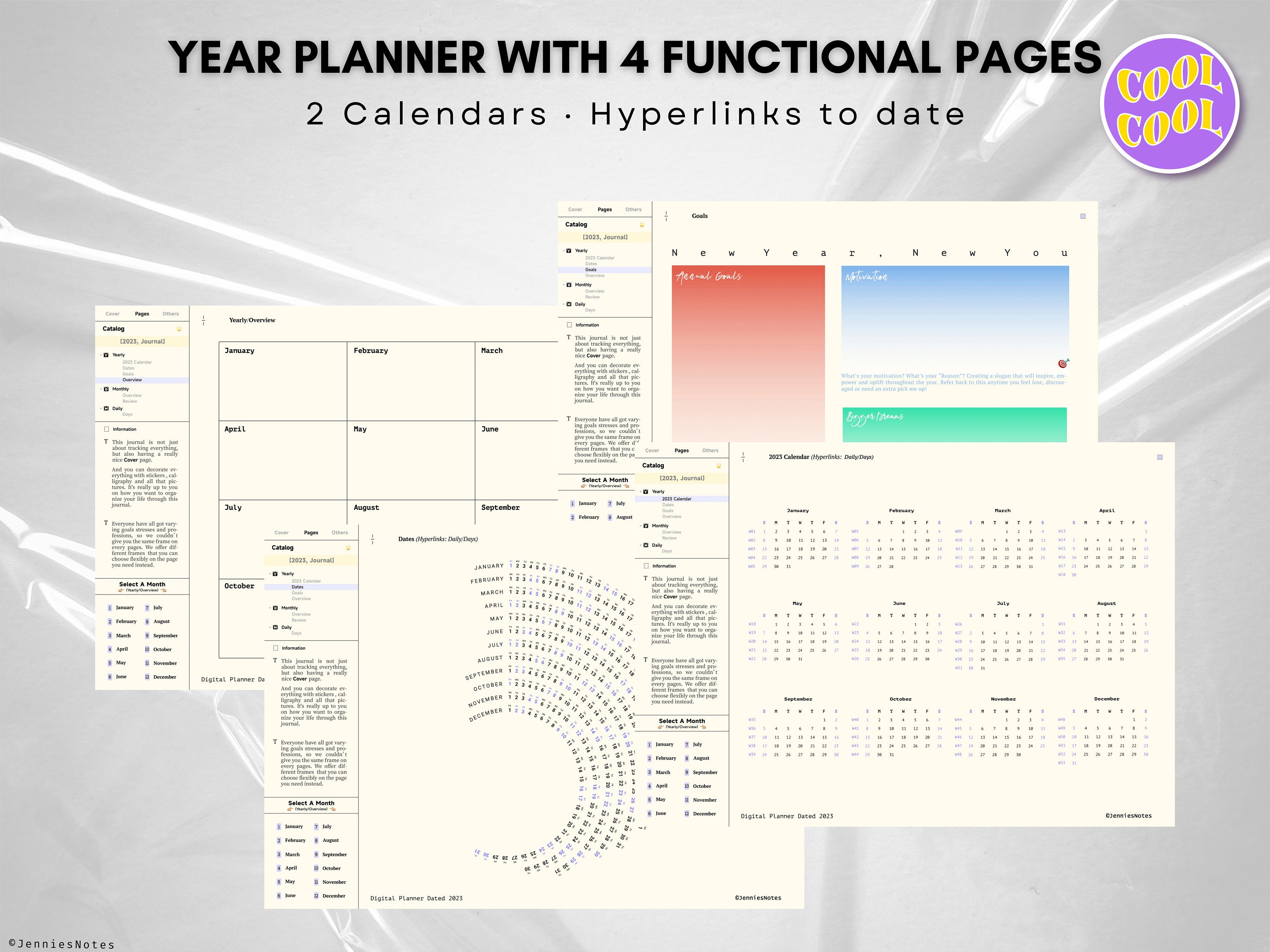Goodnotes Planner PREMIUM Undated 2023 2024 Daily & Weekly Digital ...