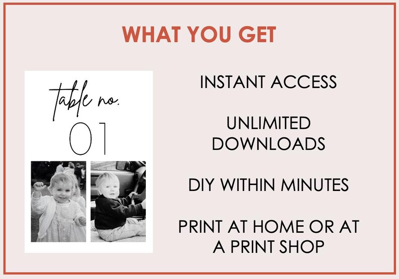 Wedding Table Number Template - Etsy