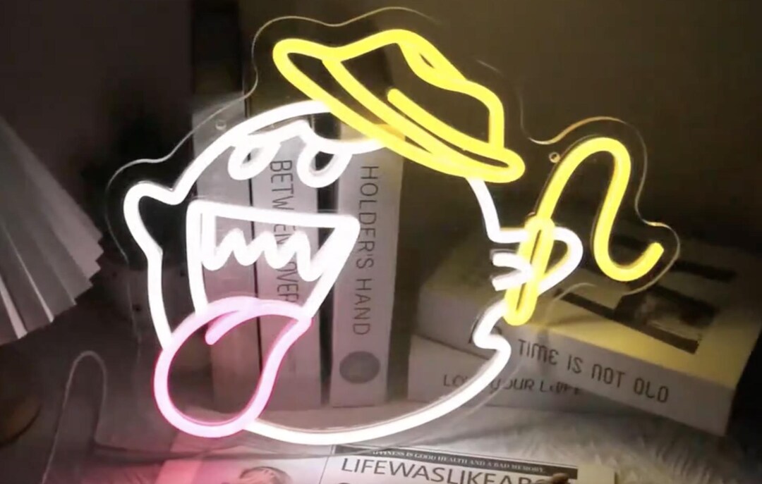 King Boo Mario Ghost Neon LED Sign Perfect for Room Deco and a House ...