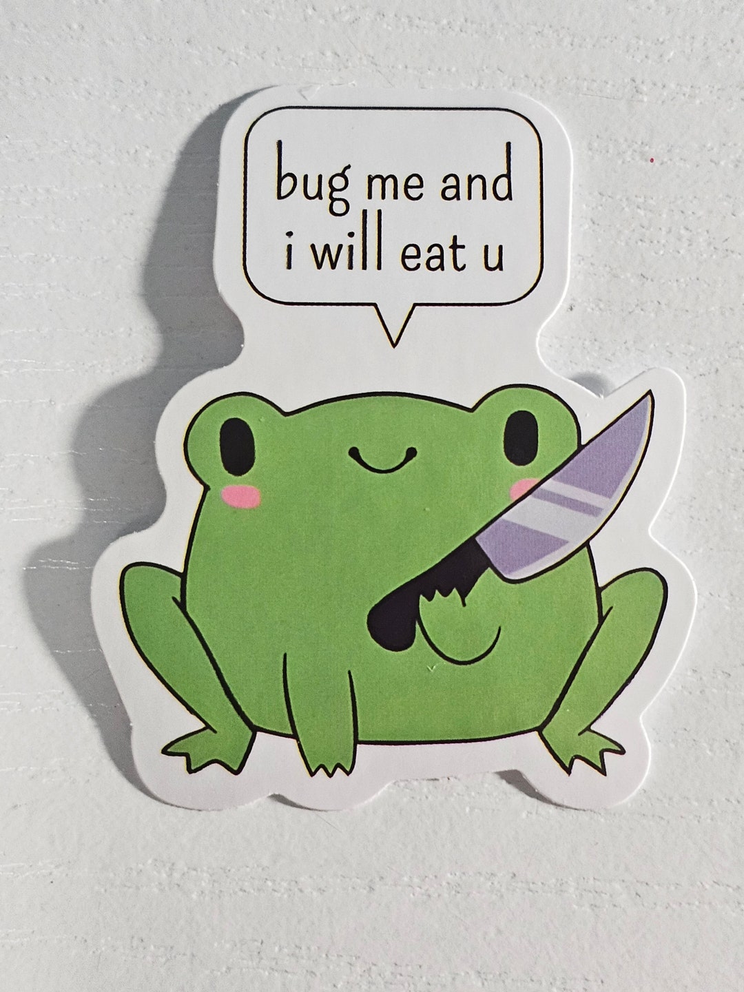 Bug Me and I Will Eat You Frog Cute Stickers Laptop Stickers Gift for ...