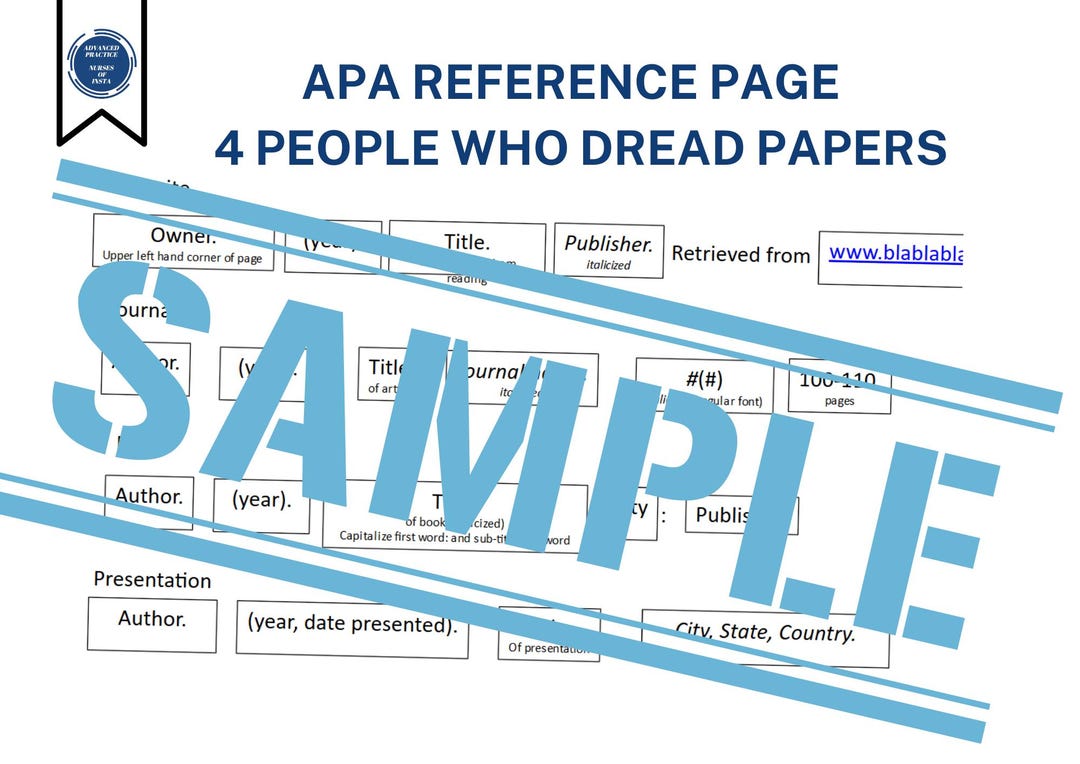 Easy APA Reference Page Template Written by Nursing Professor Who ...