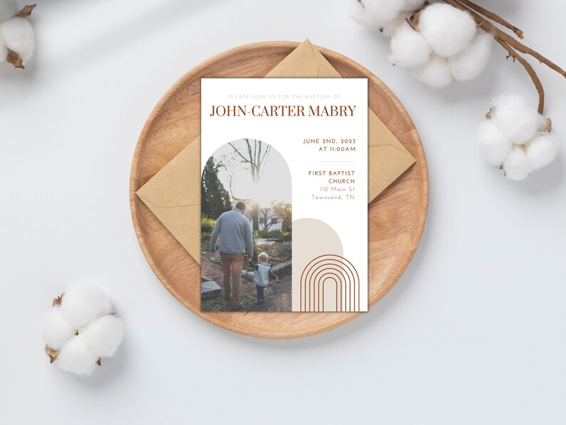 Arch Baptism Invitation Faith Invitation Template - Etsy