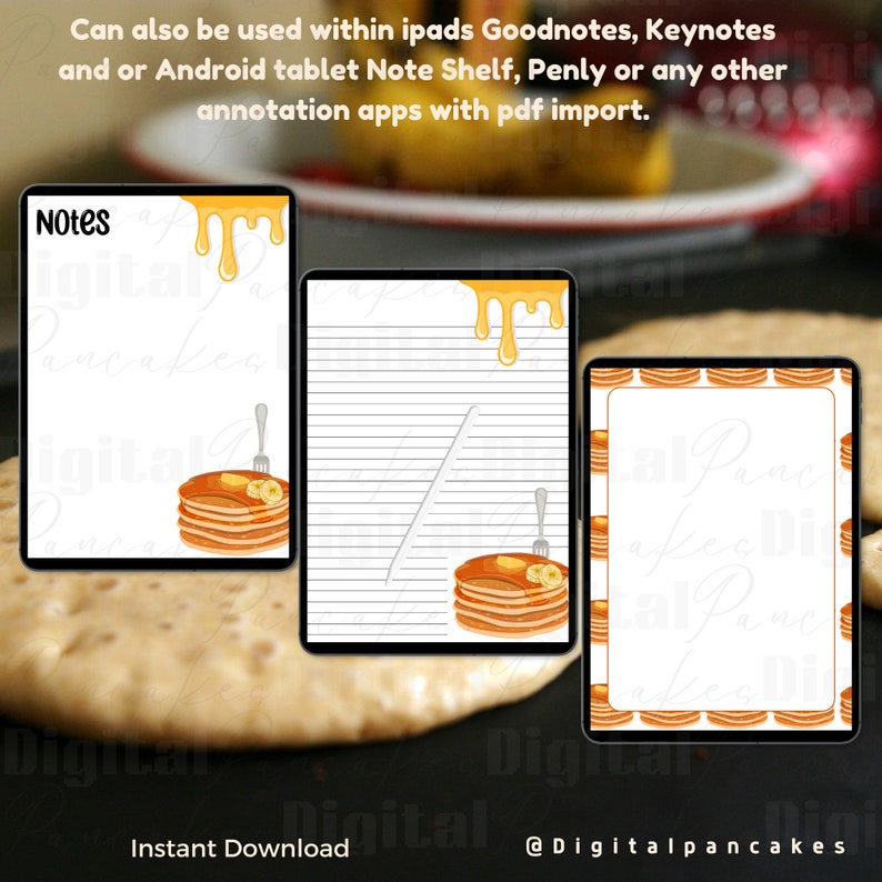 Pancake Fun PRINTABLE Stationery, 3 Digital/ Printable Designs. 3 Sizes ...