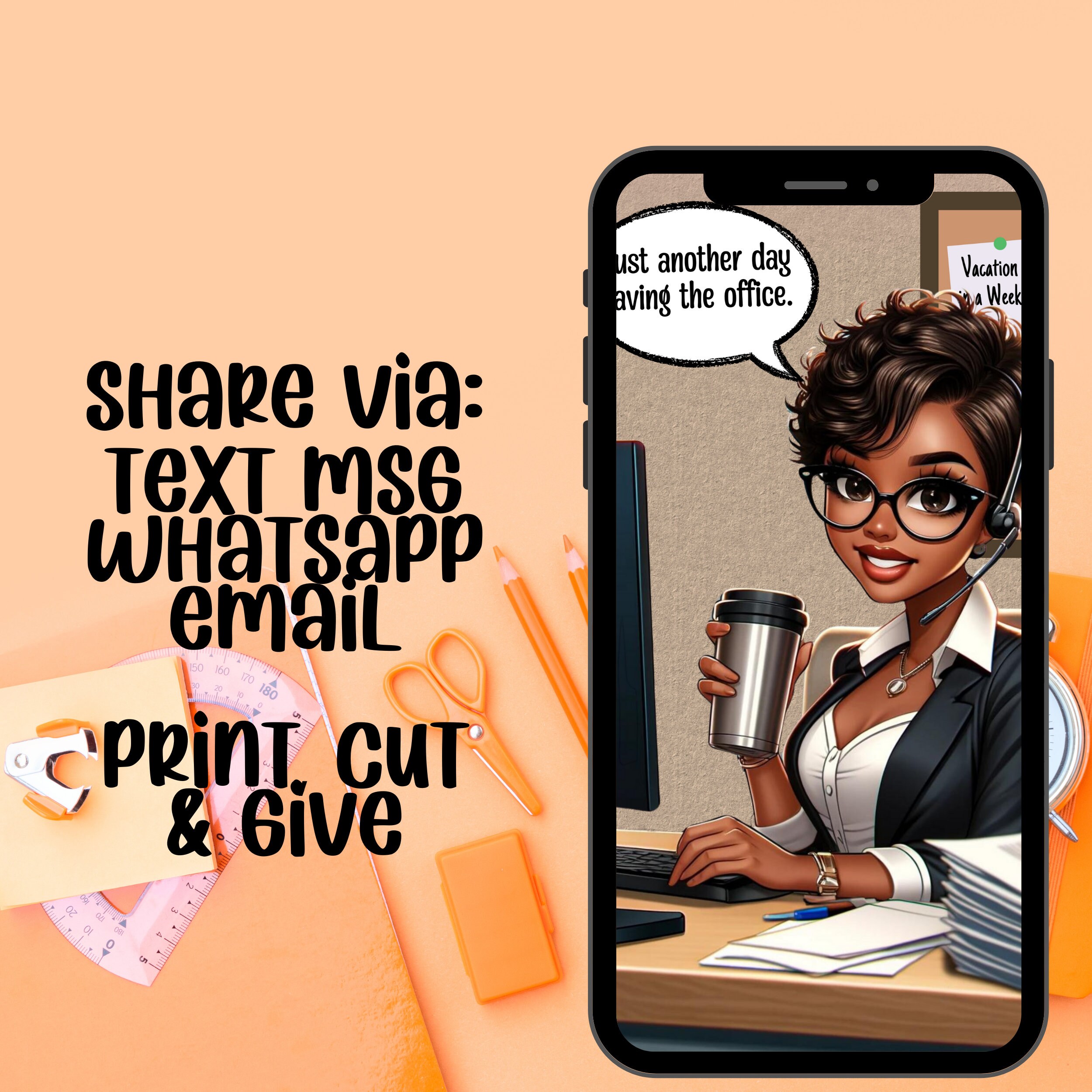 Administrative Assistant Appreciation Card: Black Woman Design (digital ...