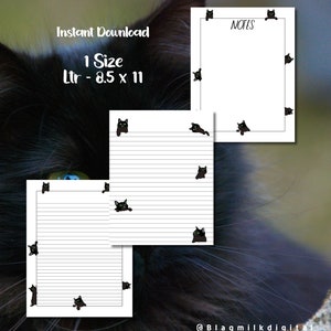 Cute Kitty Cat Stationery Bundle Set for Print and Digital Use | 15 ...