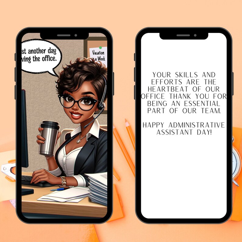 Administrative Assistant Appreciation Card: Black Woman Design (digital ...