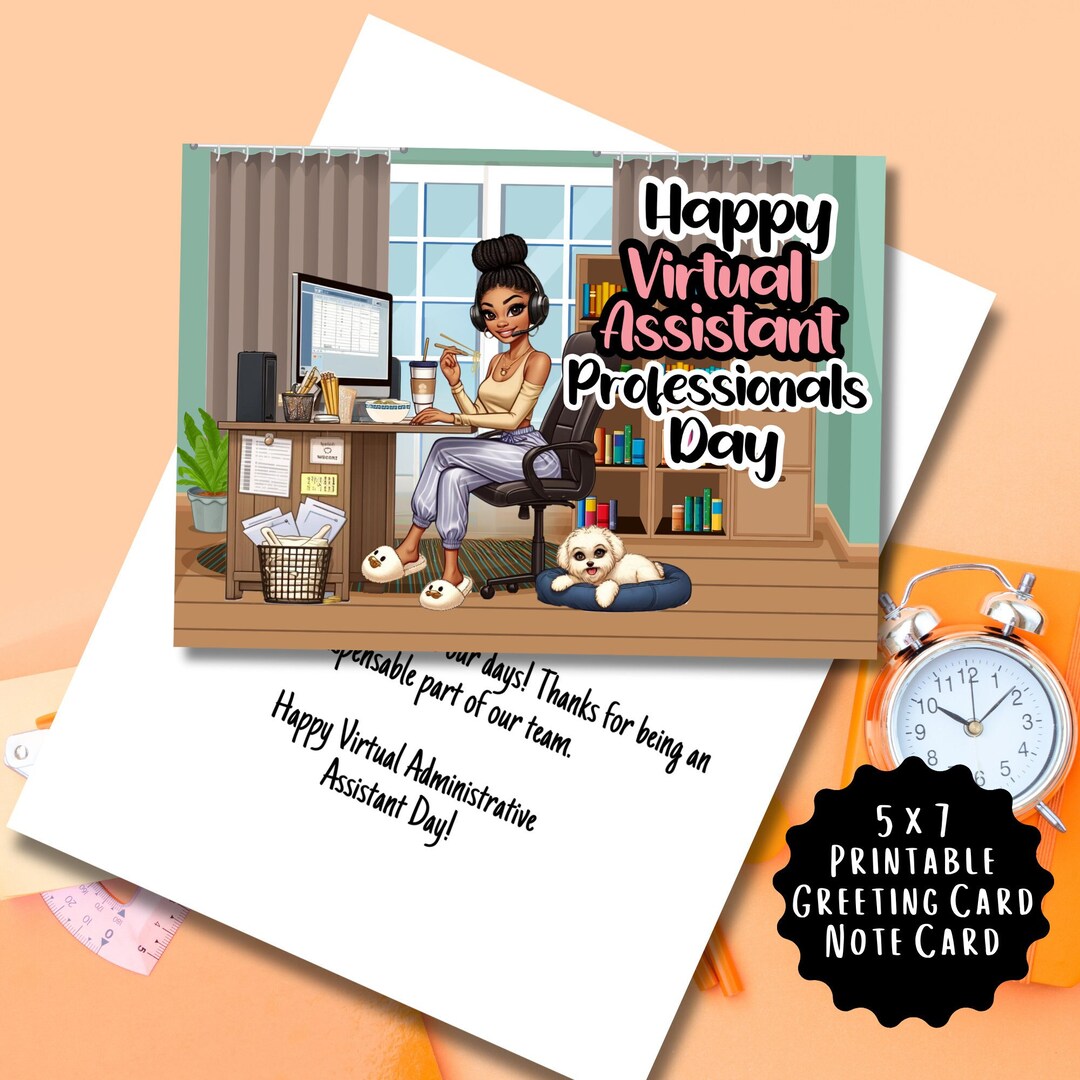 Virtual Assistant Appreciation Card: Black Woman Design (digital ...