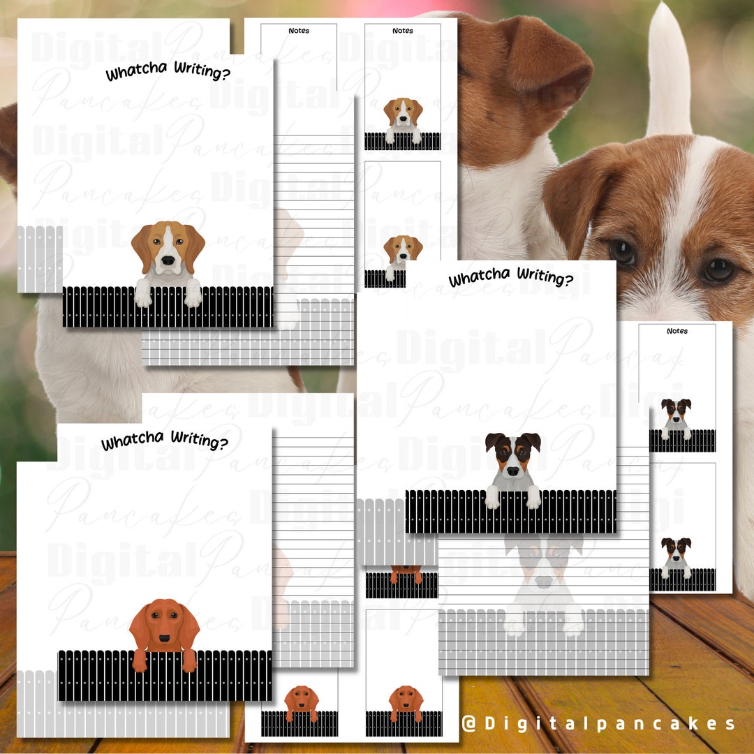 Puppy Dog Stationery: Printable Lined/unlined Paper (digital Download ...