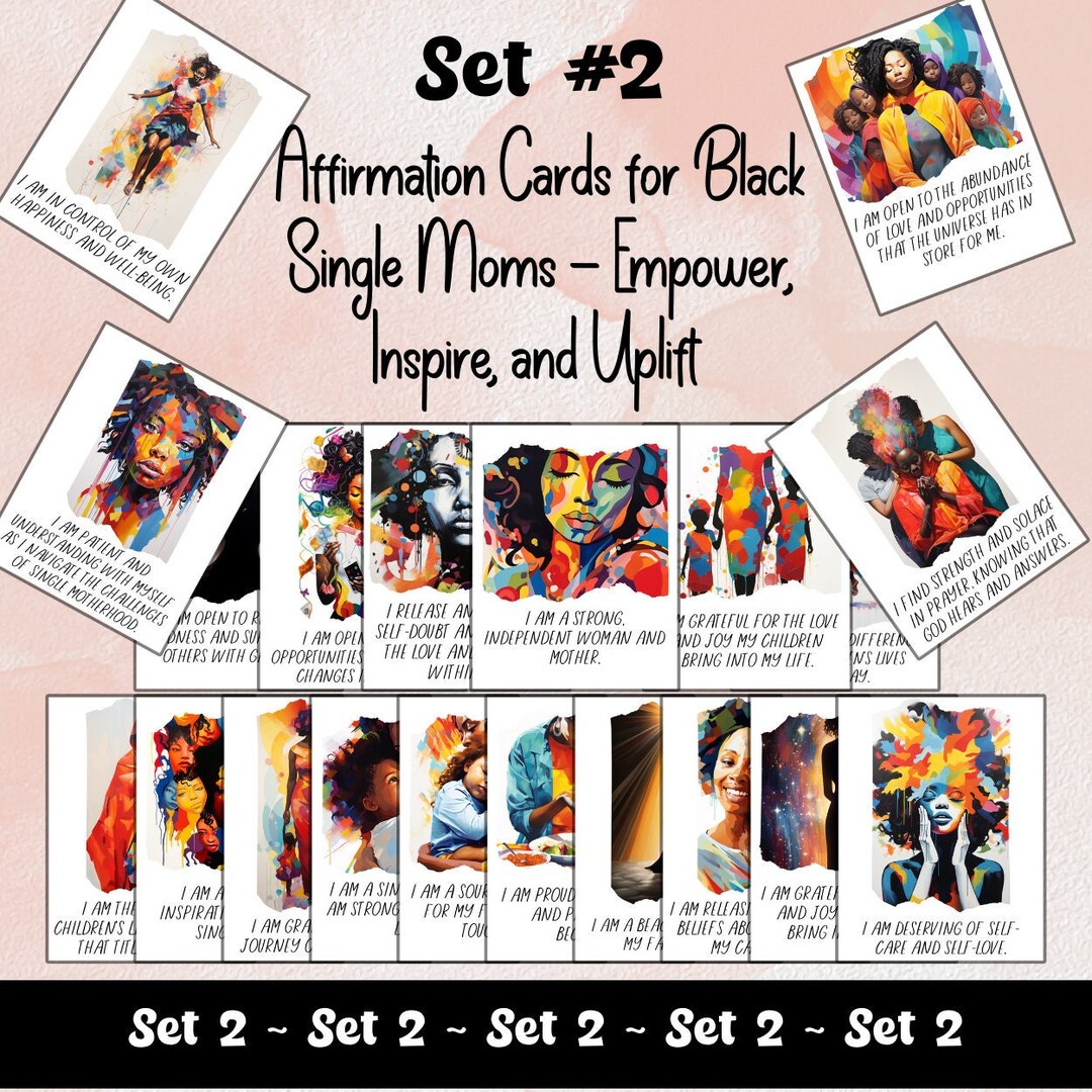 Single Mom Affirmation Cards | Set #2 | 20 Printable Positive Quotes ...