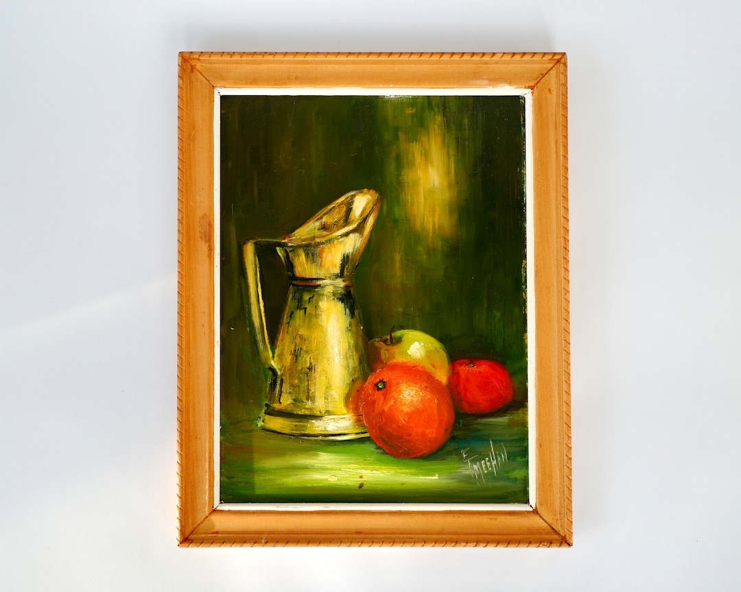 Vintage Still Life Oil Painting, Signed Emma Meehan - Etsy