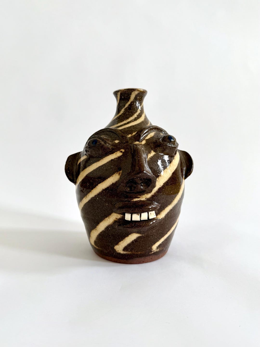 Walter Fleming Folk Art Face Swirl Jug - Etsy