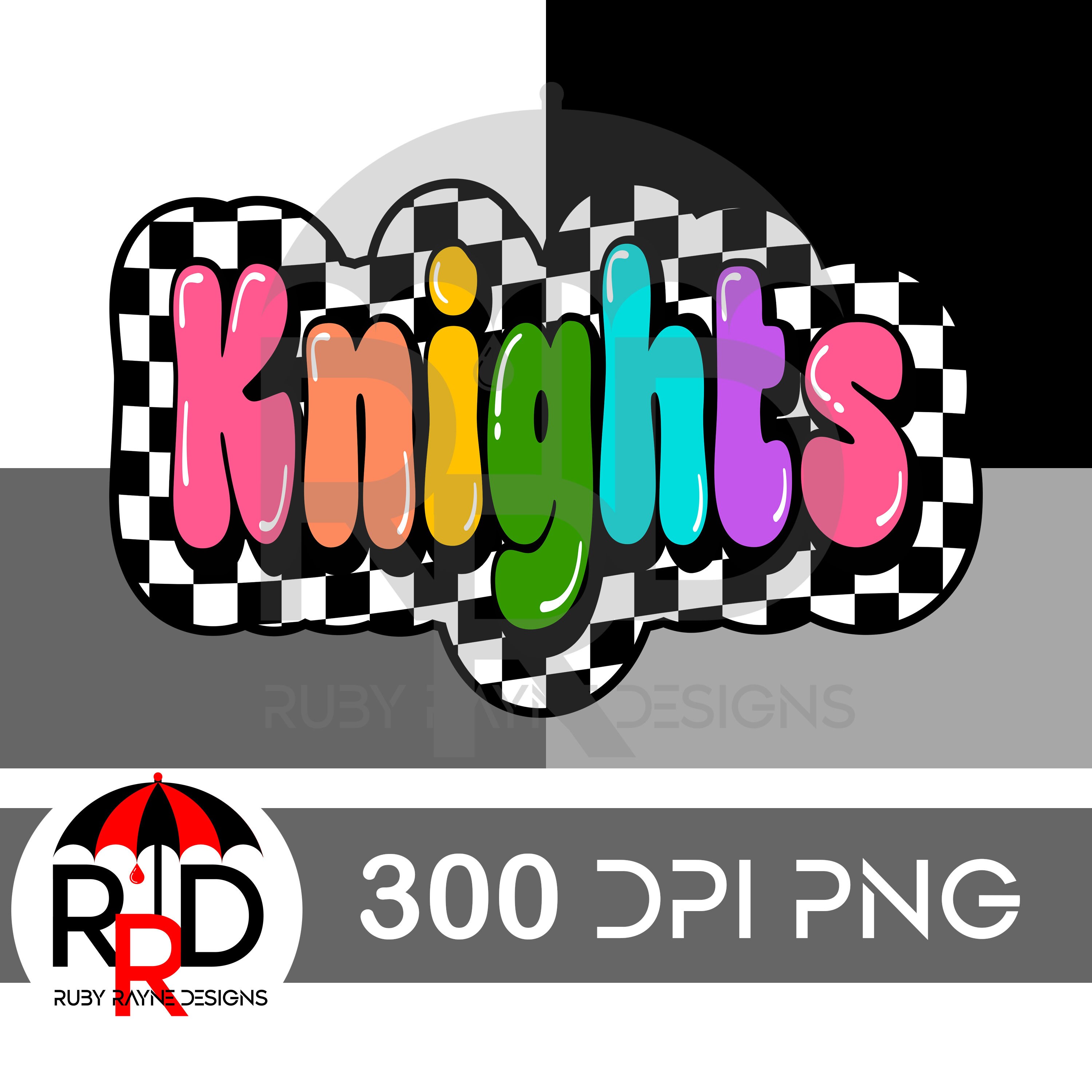 Checkered Flag Bubble Words Knights PNG for Sublimation and DTF Prints ...