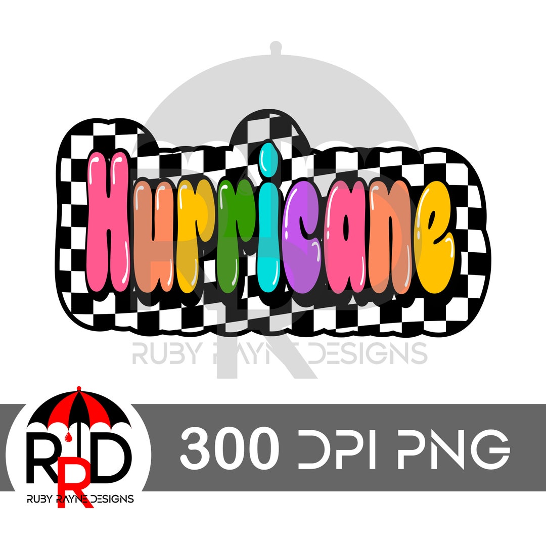 Checkered Flag Bubble Words Hurricane PNG for Sublimation and DTF ...