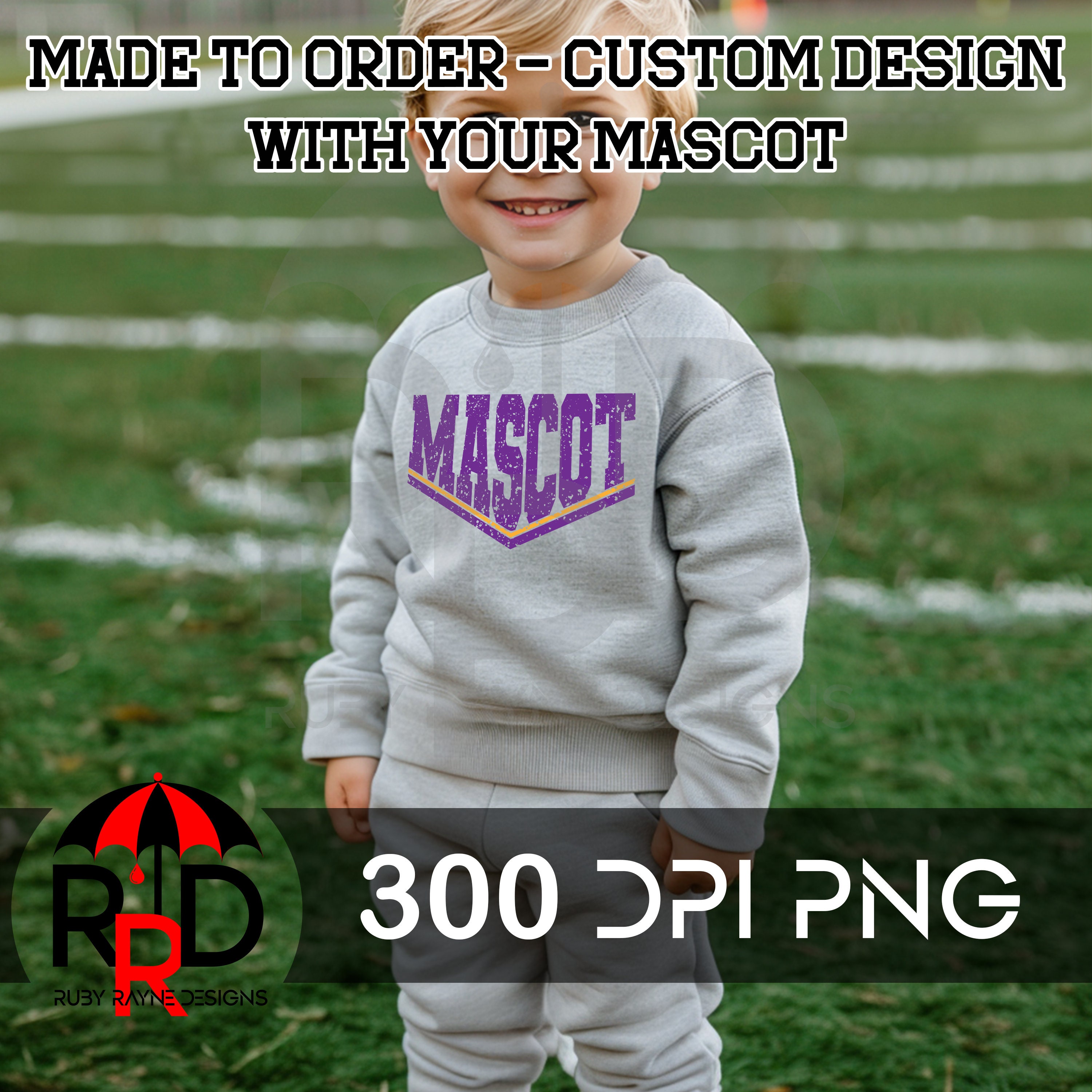 Custom Dual Line Distressed Mascot Made to Order PNG for Sublimation ...