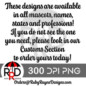 Custom Three Line Mascot Made to Order PNG for Sublimation and DTF ...