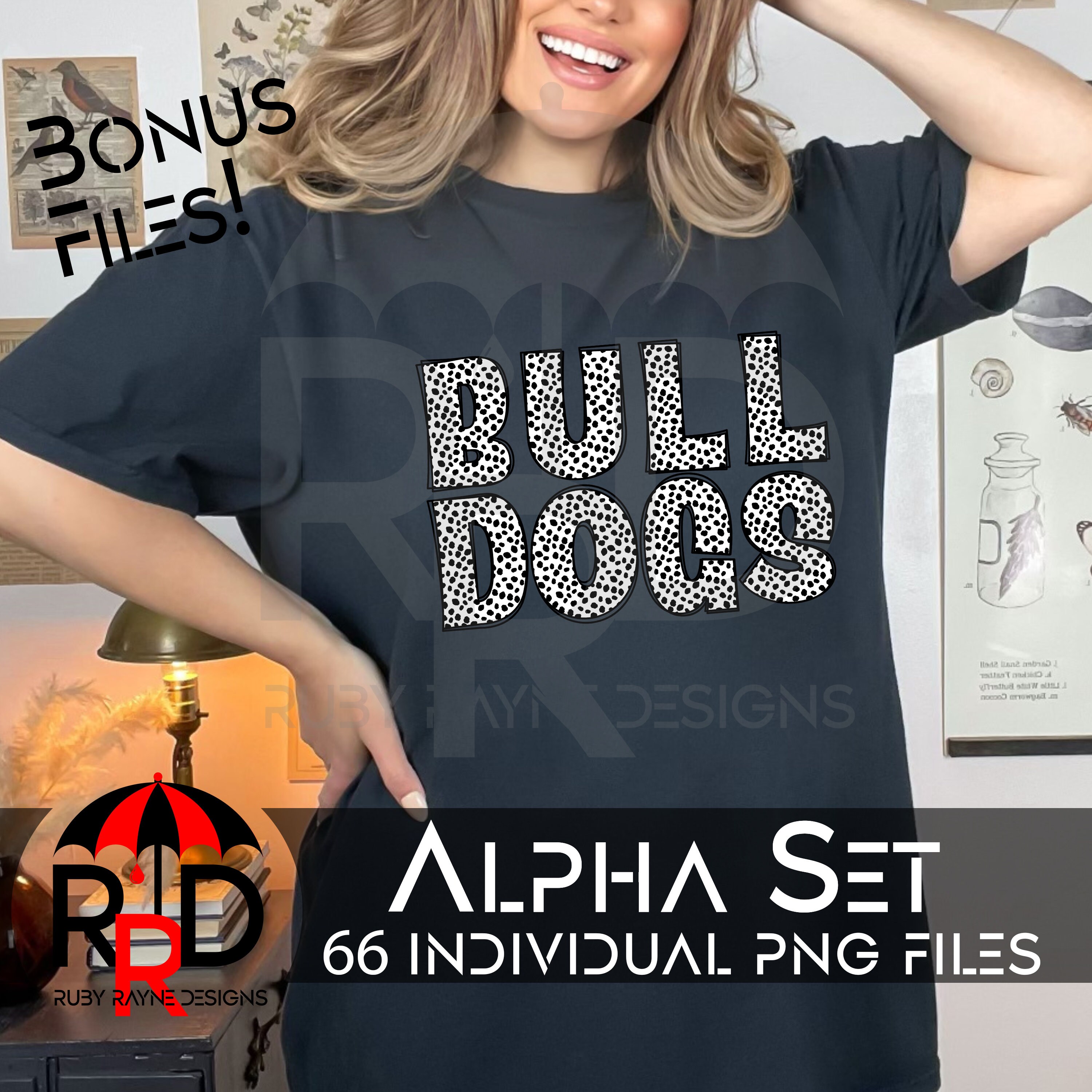 Spotty Dottie Dalmatian Alpha Doodle Set and Bonus Images 300dpi Pngs ...