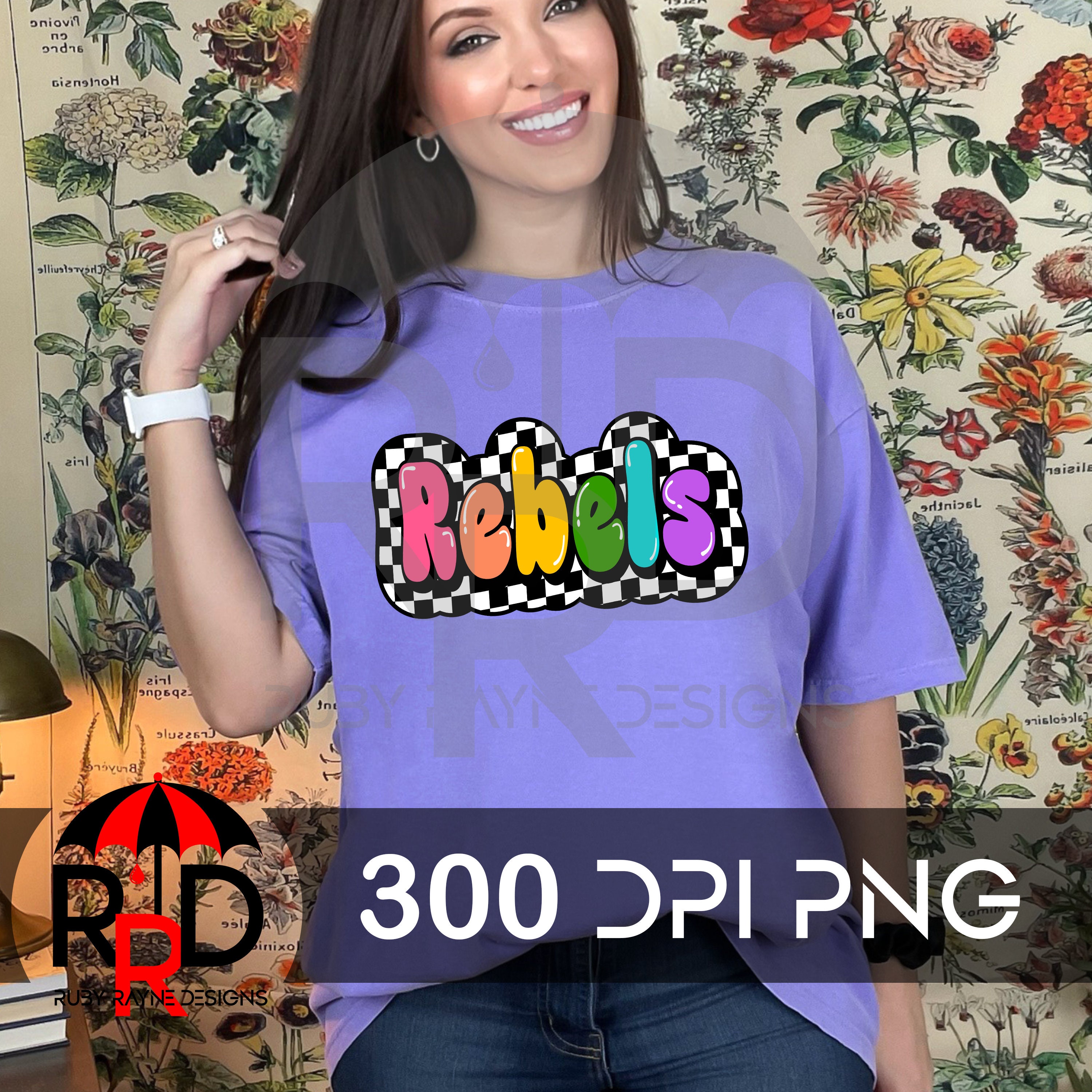 Checkered Flag Bubble Words Rebels PNG for Sublimation and DTF Prints ...