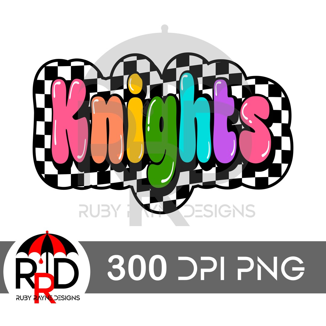 Checkered Flag Bubble Words Knights PNG for Sublimation and DTF Prints ...