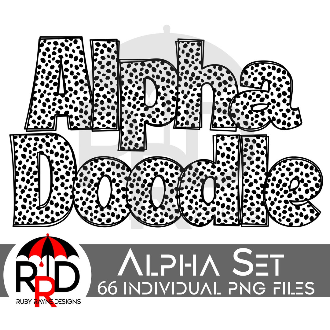 Spotty Dottie Dalmatian Alpha Doodle Set and Bonus Images 300dpi Pngs ...