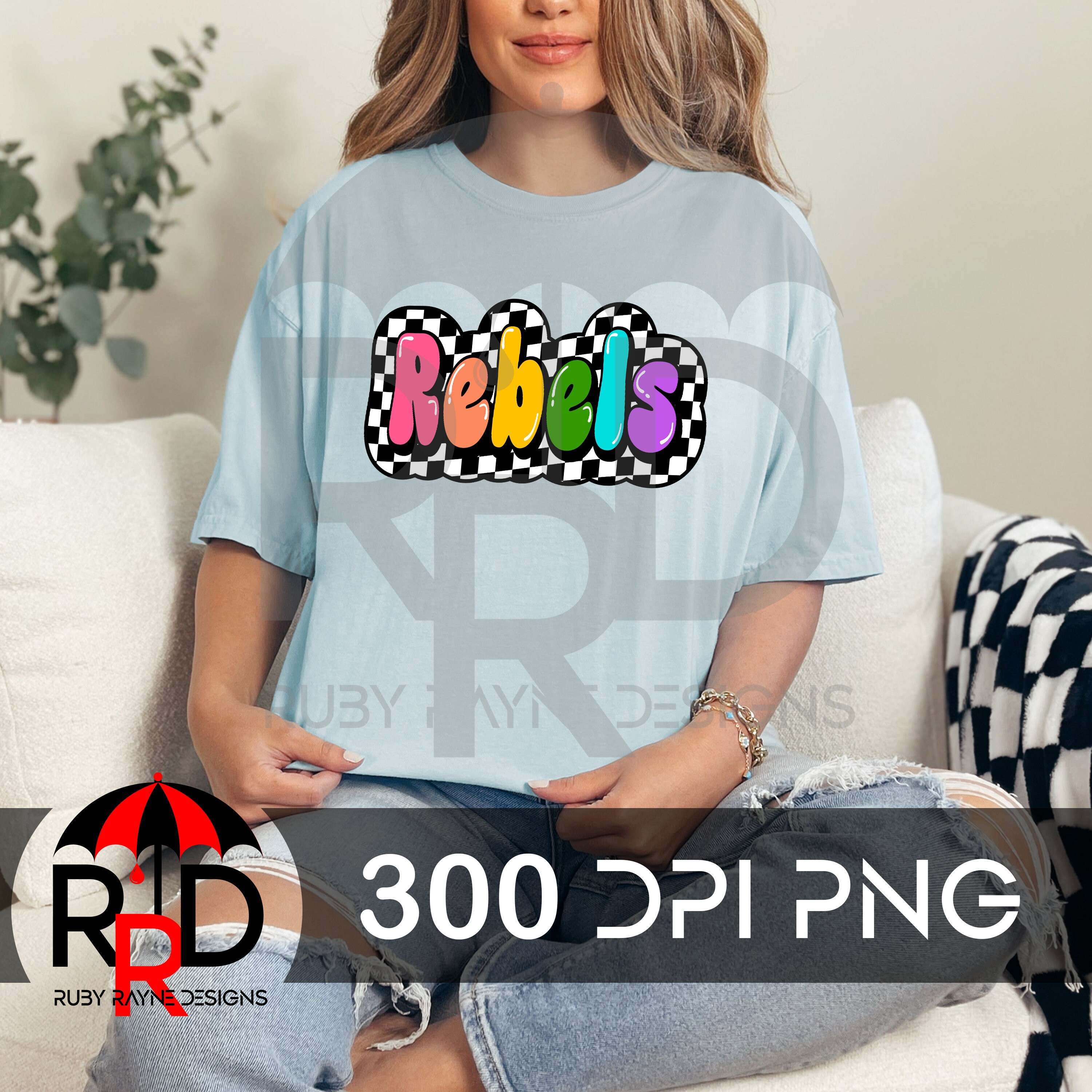 Checkered Flag Bubble Words Rebels PNG for Sublimation and DTF Prints ...