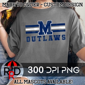 Custom Three Line Mascot Made to Order PNG for Sublimation and DTF ...
