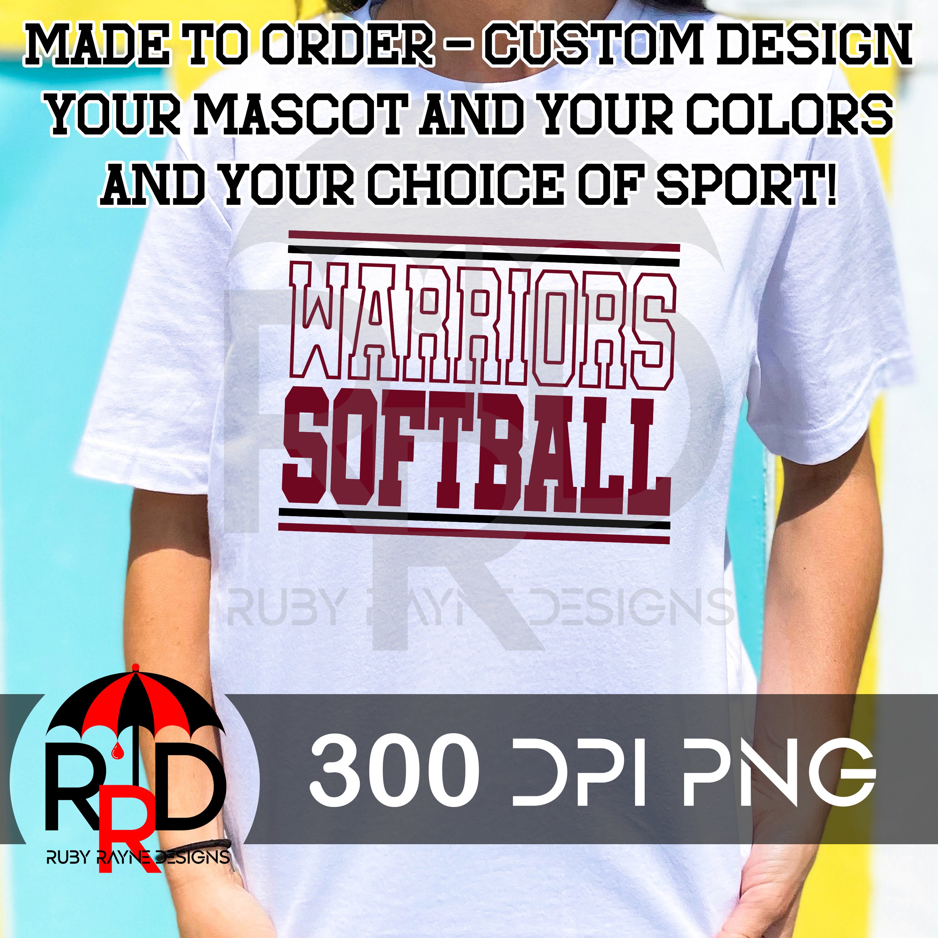 Inside Out Custom Two Line Mascot Made to Order PNG for Sublimation and ...
