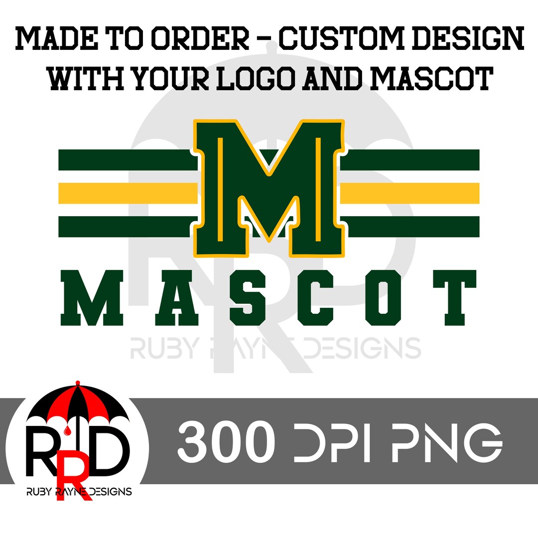 Custom Three Line Mascot Made to Order PNG for Sublimation and DTF ...