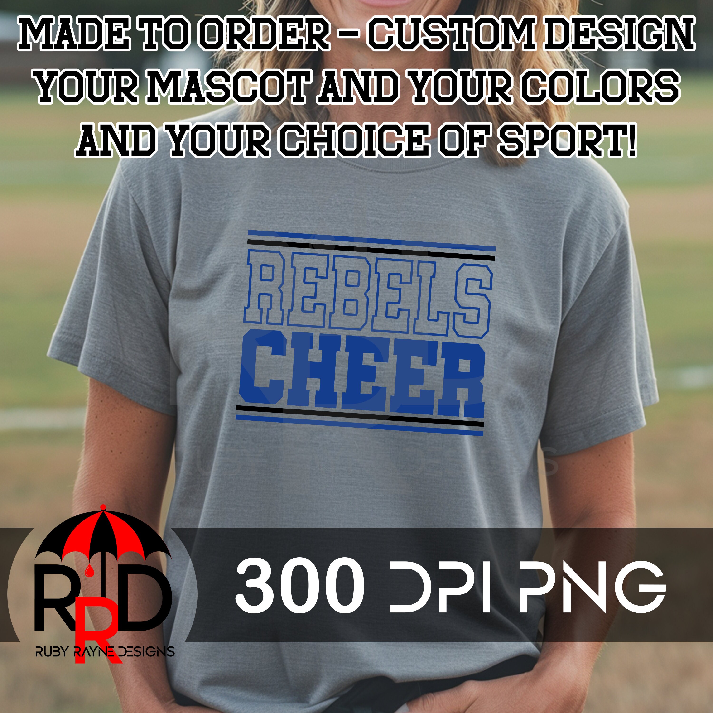 Inside Out Custom Two Line Mascot Made to Order PNG for Sublimation and ...